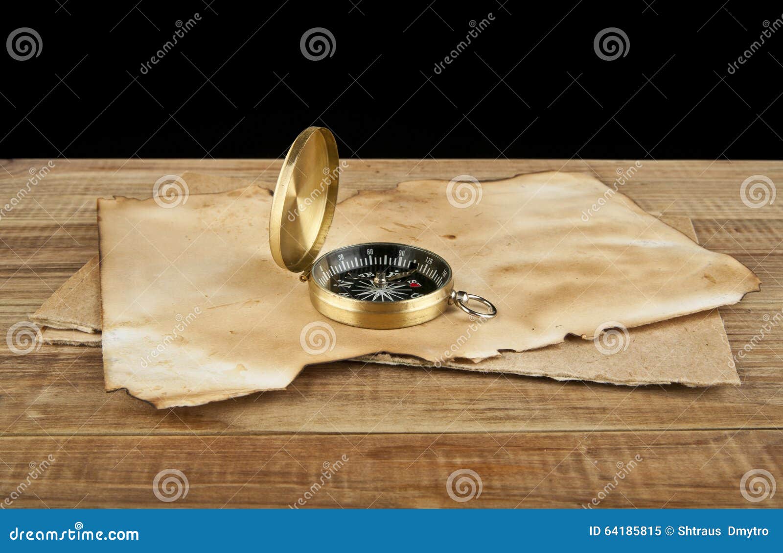 Compass, Old Paper and Rope Stock Image - Image of abstract, adventure ...