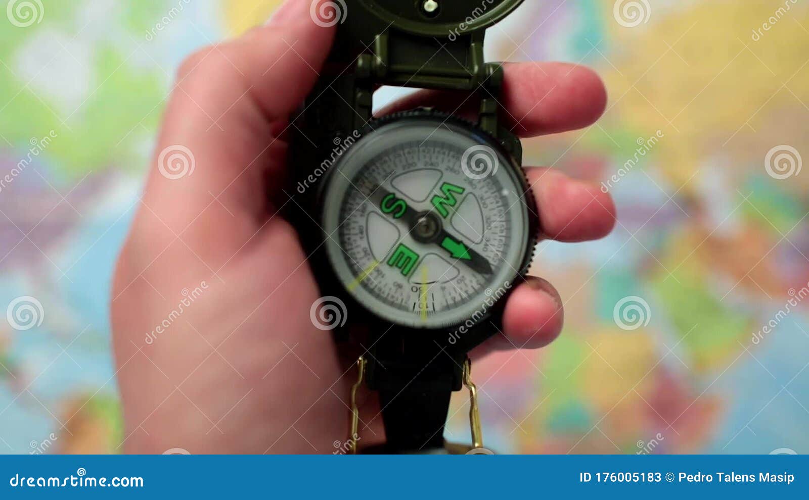 Compass in Operation on a World Map Stock Video - Video of compass ...
