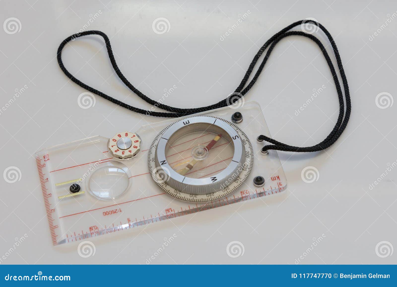 Compass For Orienteering On Terrain Stock Photo - Image of isolated ...