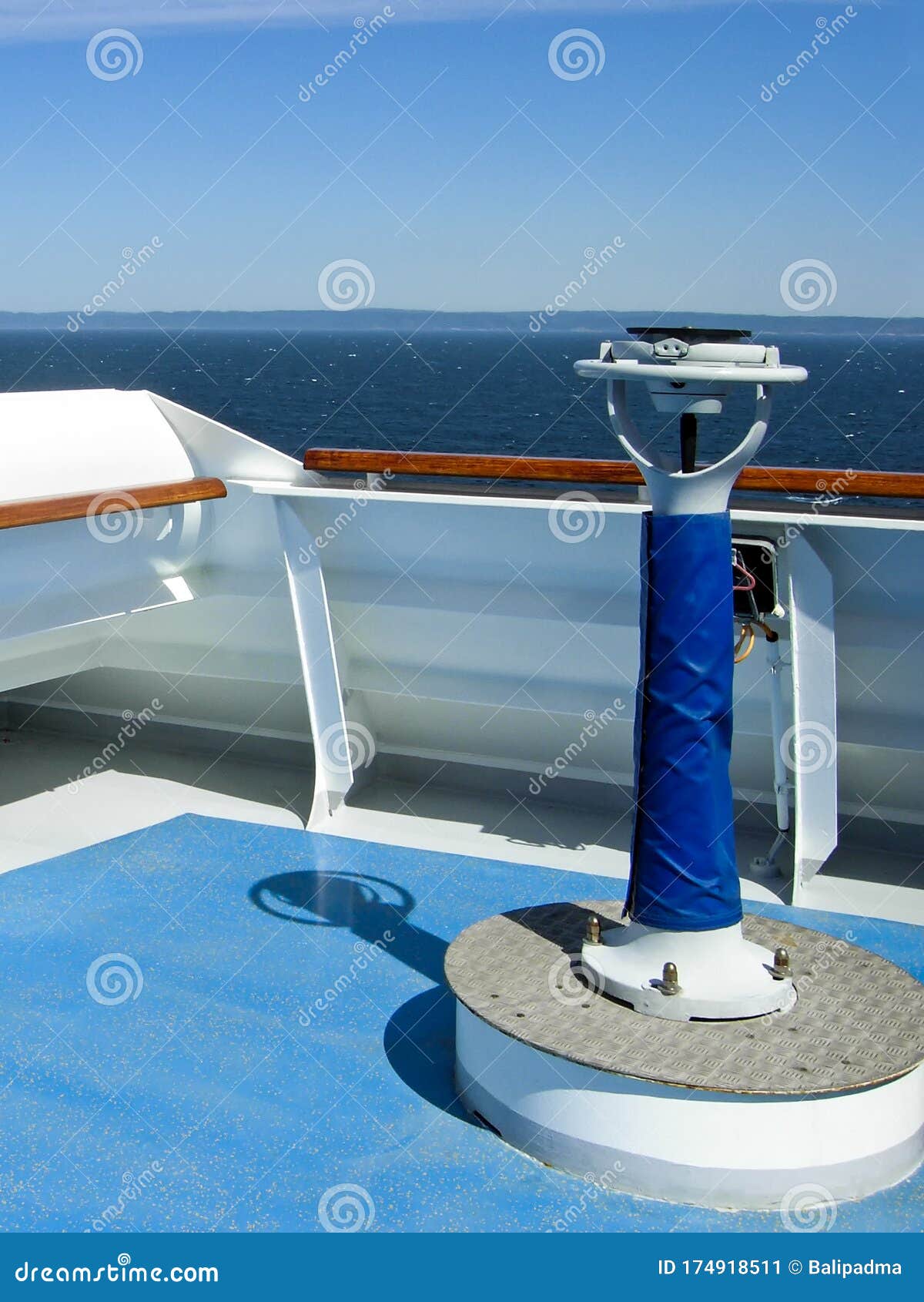 Compass on the Outer Deck of a Cruise Ship Stock Image - Image of cargo ...