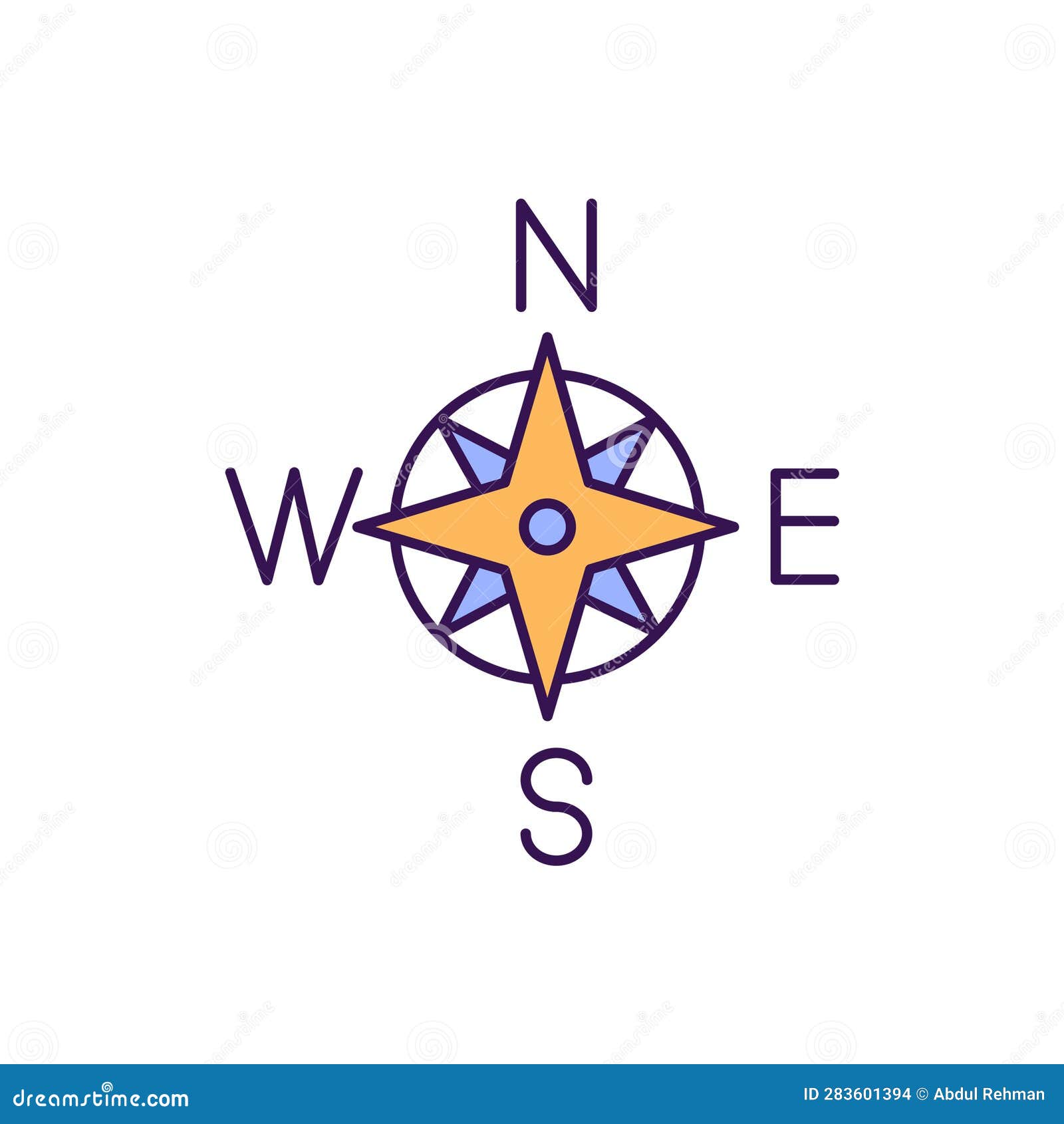 Compass Outline with Colors Fill Vector Icon that Can Easily Edit or ...