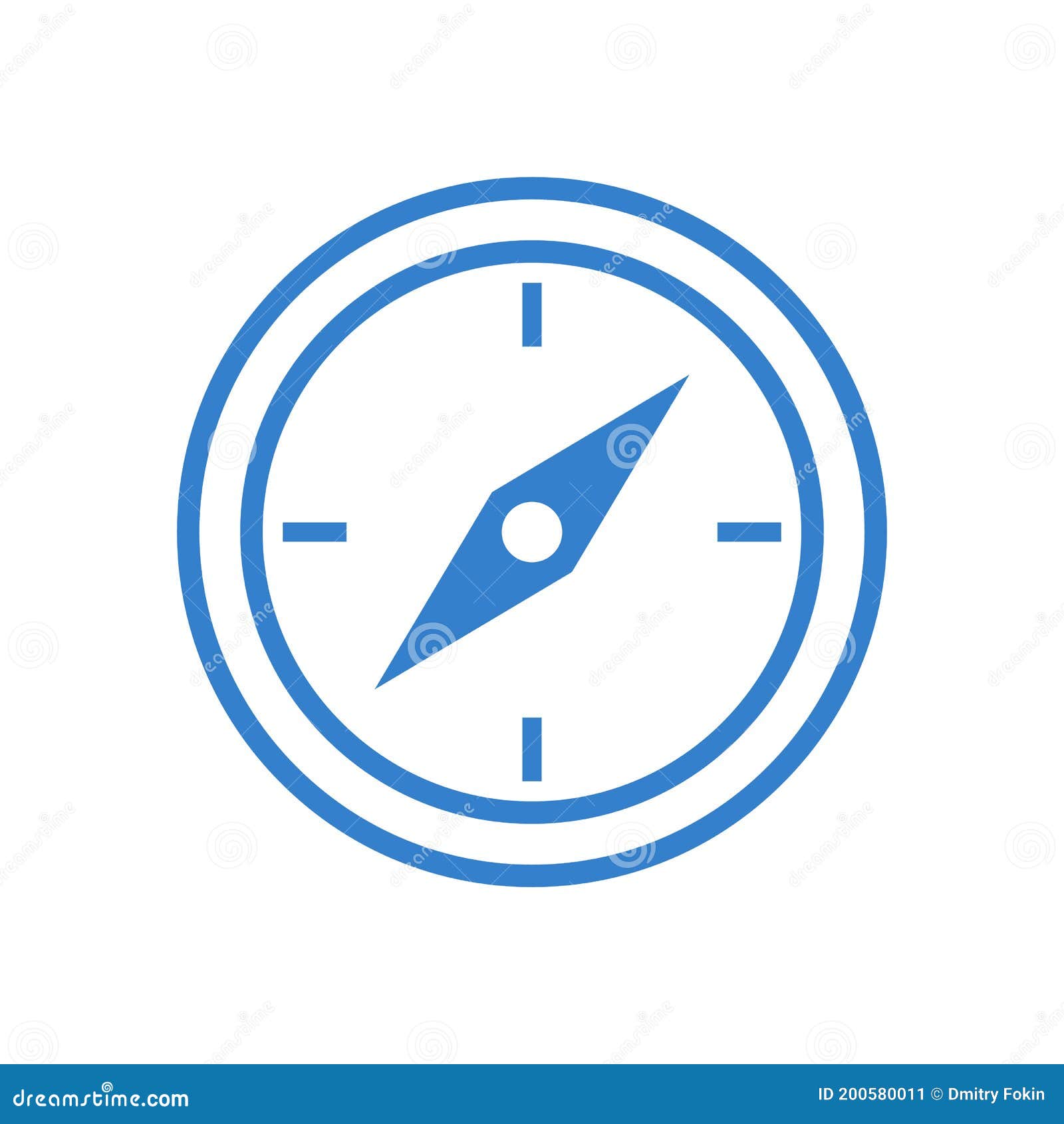 Compass Outline Icon, Modern Minimal Flat Design Style, Vector ...
