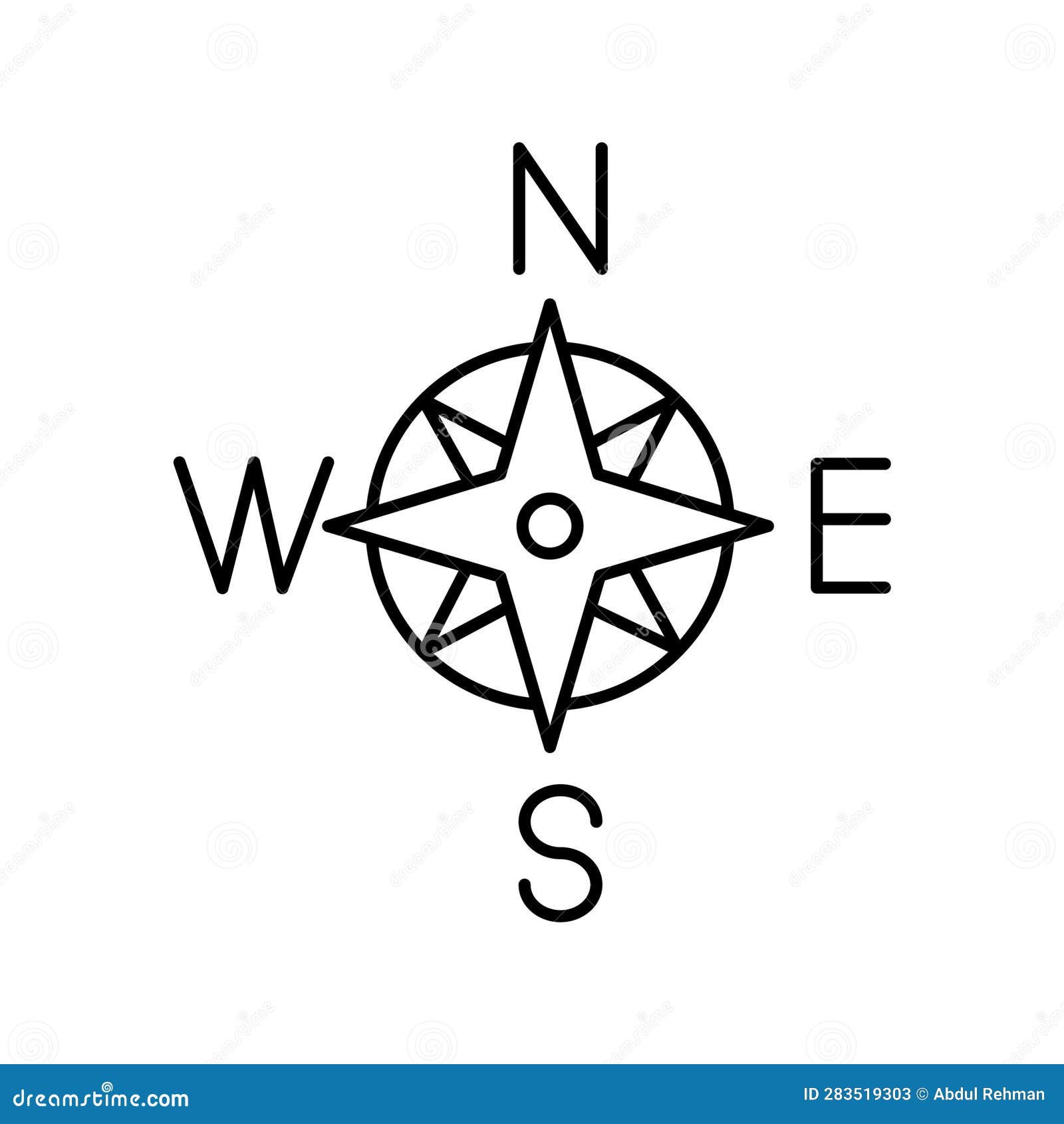 Compass Outline Vector Icon that Can Easily Edit or Modify. Stock ...