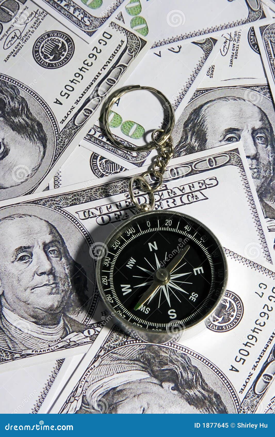 Compass Over Money stock image. Image of ideas, directional - 1877645