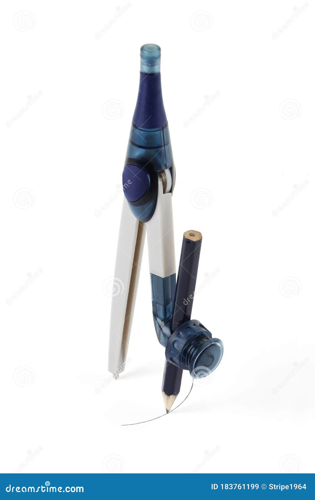 Compass, Pair of Compasses Instrument Drawing an Arc on White Stock ...