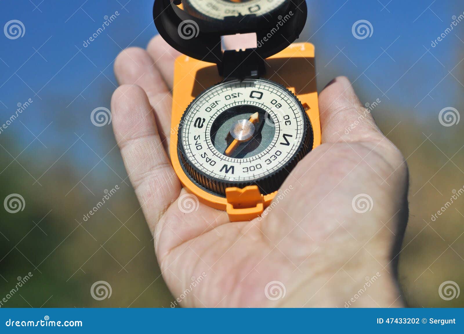 Compass in the Palm of Your Hand. Stock Photo - Image of nature, hand ...