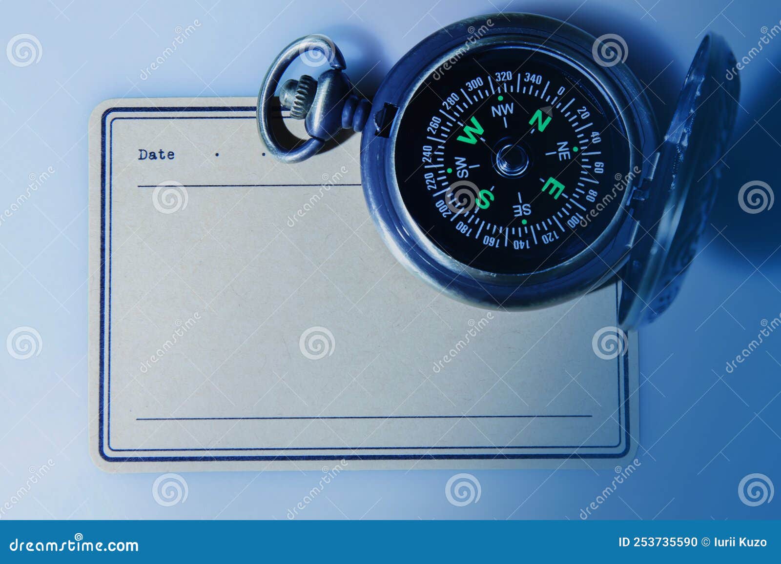 Compass and Paper with Copy Space for Text Stock Photo - Image of ...