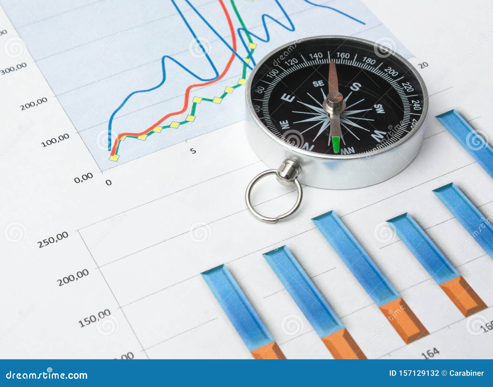 Compass and paper work stock photo. Image of concepts - 157129132