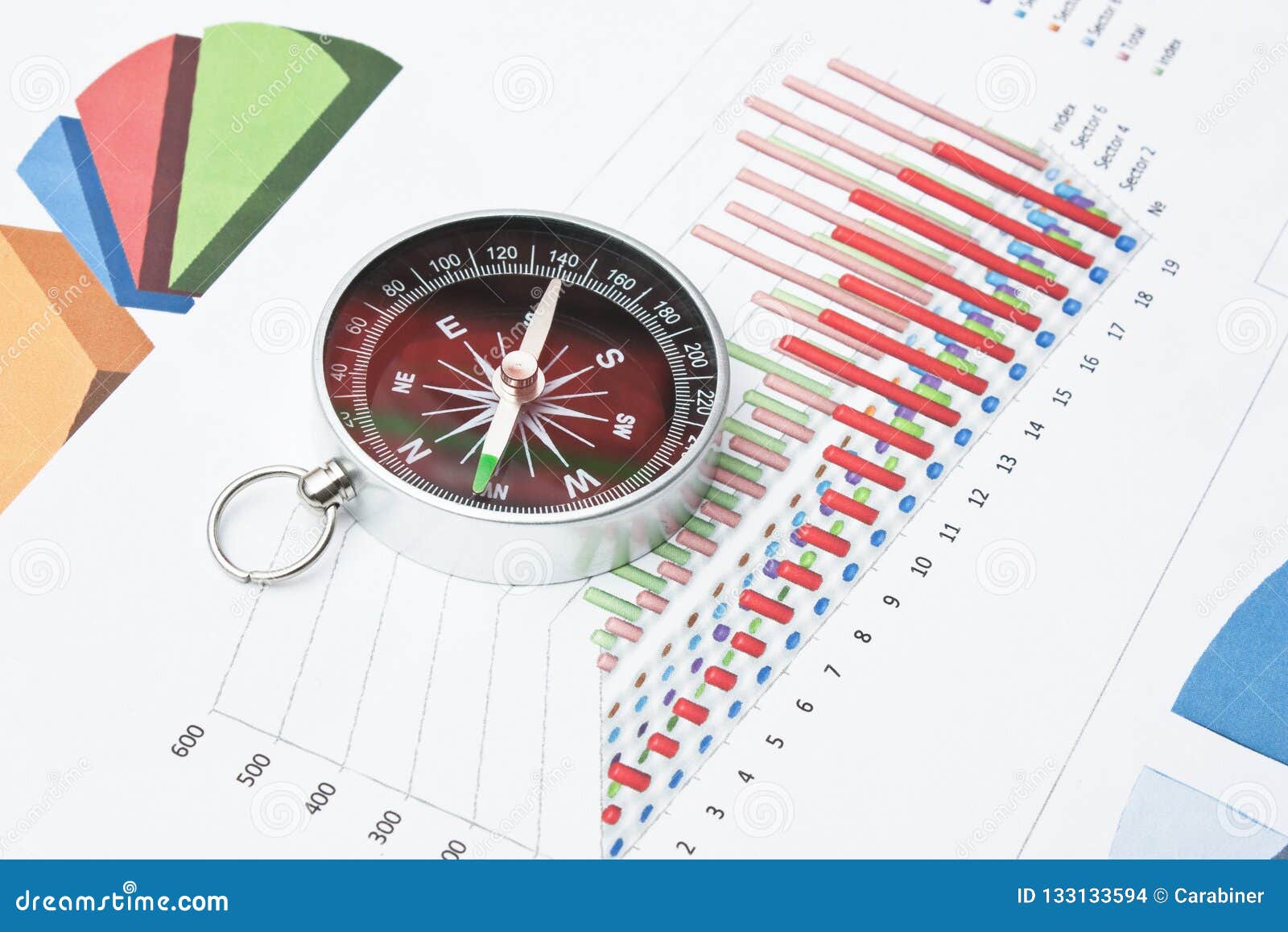 Compass and paper work stock photo. Image of growth - 133133594