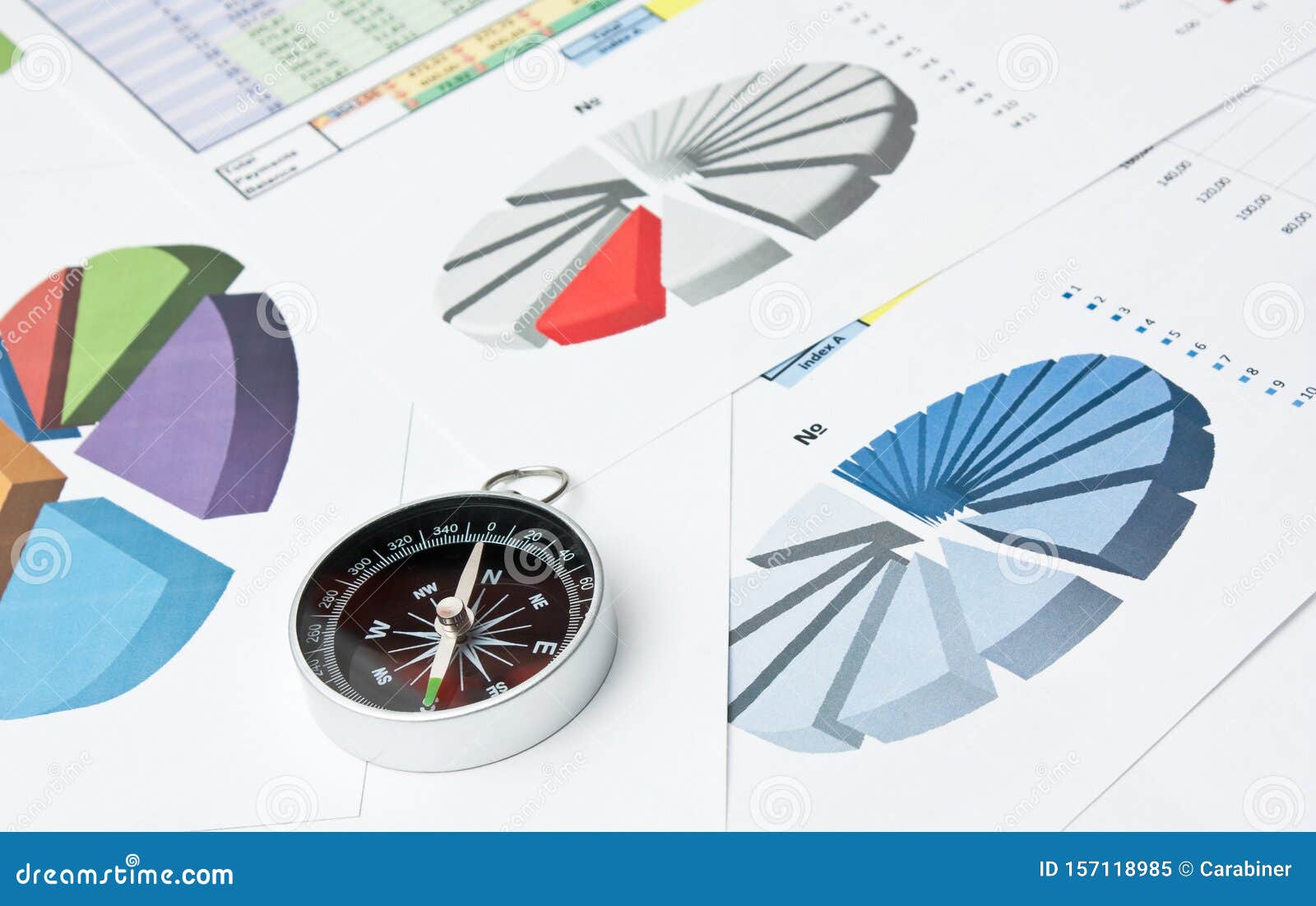 Compass and paper work stock image. Image of document - 157118985