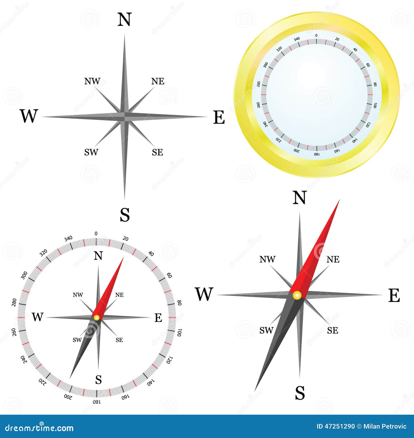 Compass in Parts Vector Illustration Stock Vector - Illustration of ...
