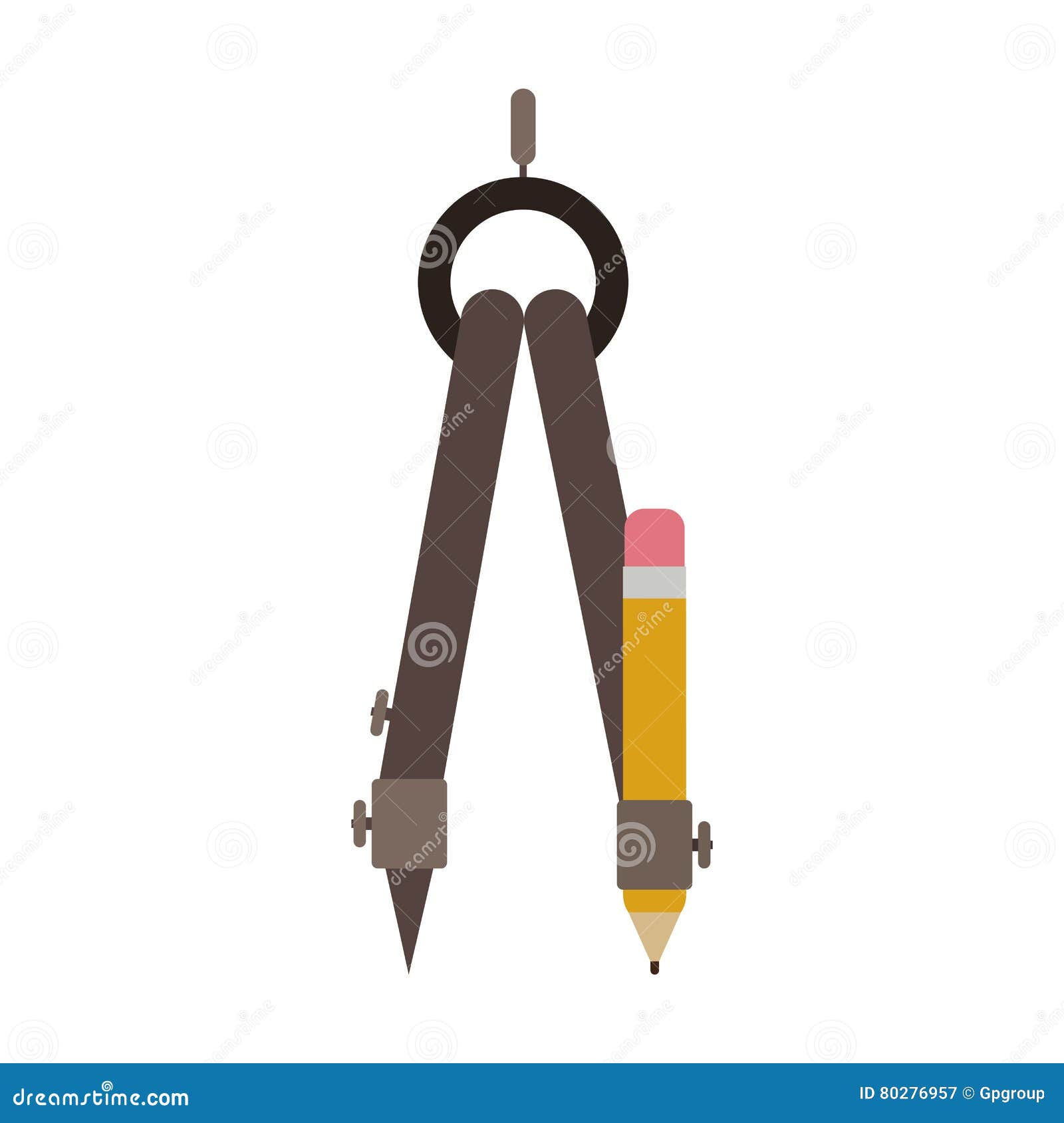 Compass with pencil stock vector. Illustration of sketch - 80276957