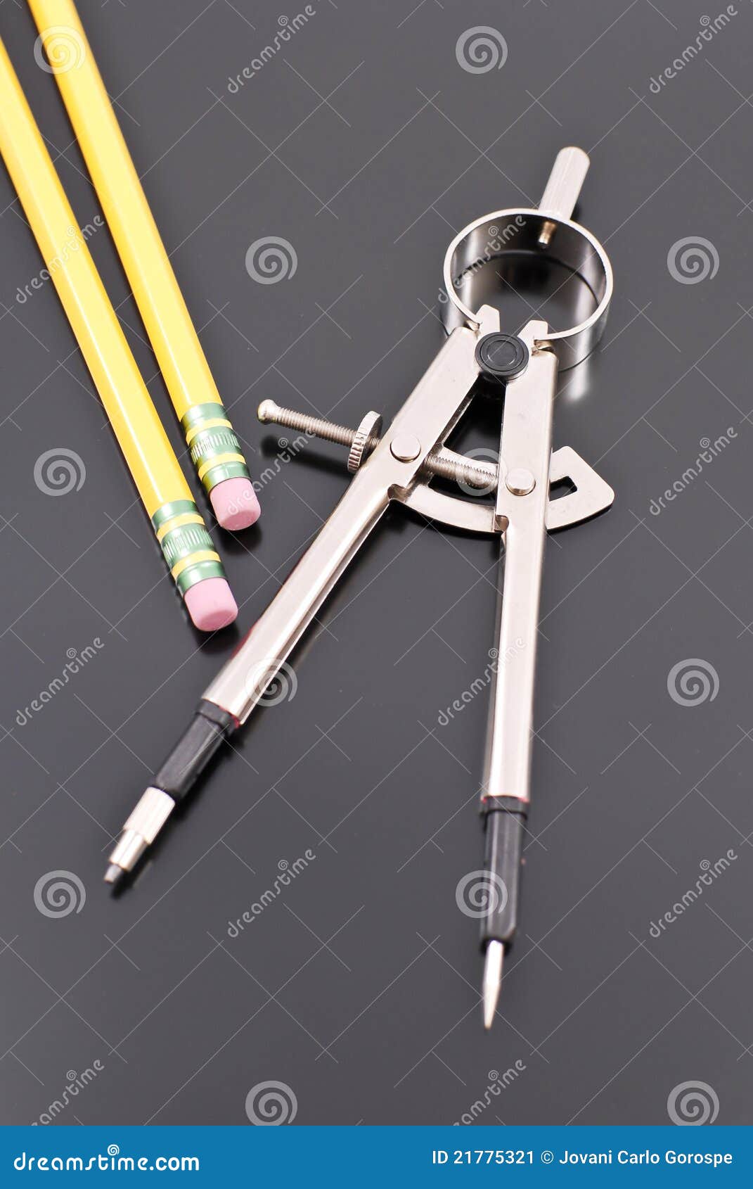 Compass with Pencils stock image. Image of geometry, architecture ...