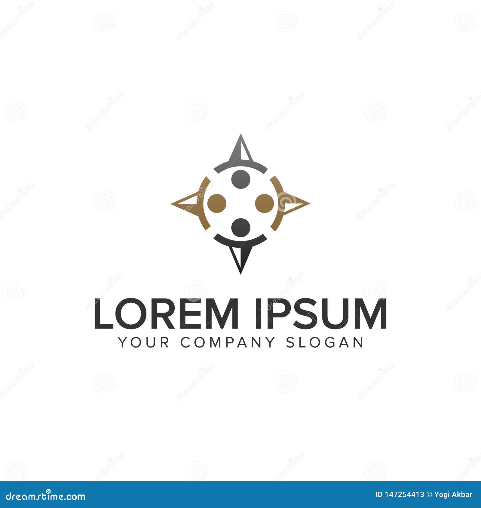 Compass People Logo Design Concept Template. Fully Editable Stock ...