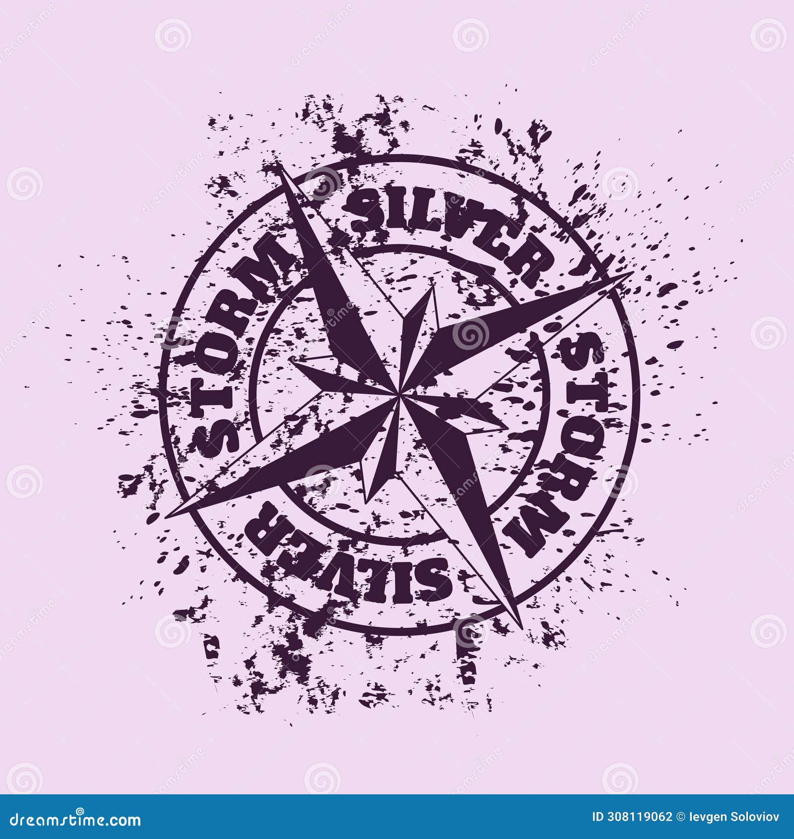 Compass Pink Grunge Logo Flat Stock Vector - Illustration of direction ...