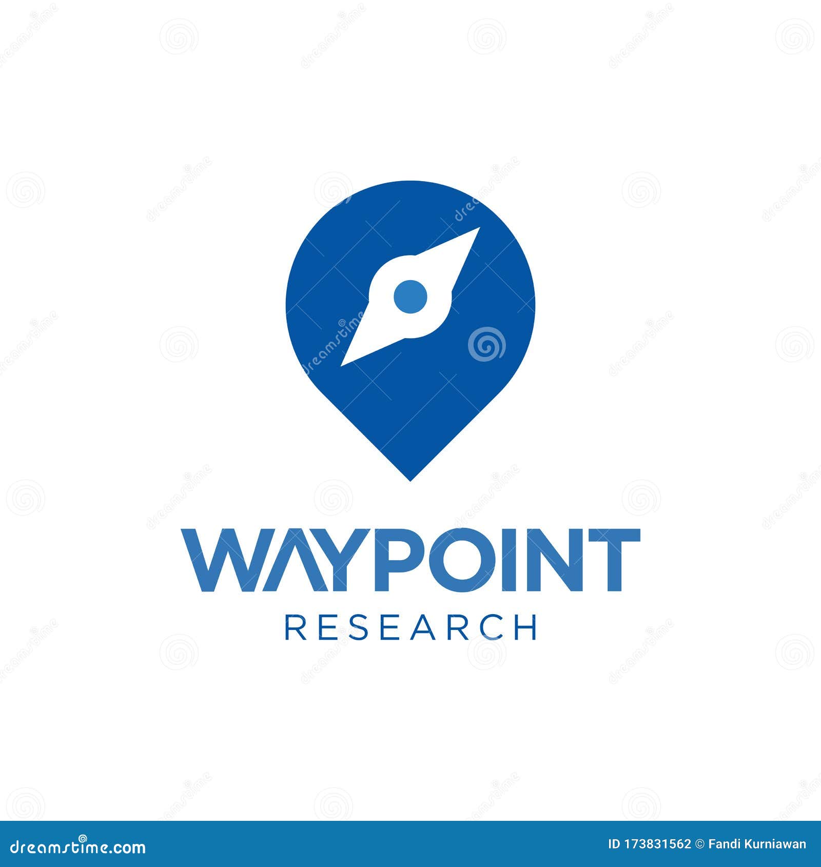 Compass + Point Logo Concept. Creative Minimal Design Template. Symbol ...