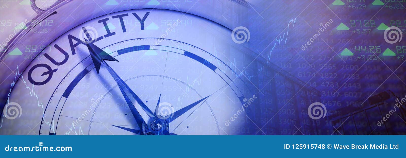 Composite Image of Compass Pointing To Quality Stock Photo - Image of ...
