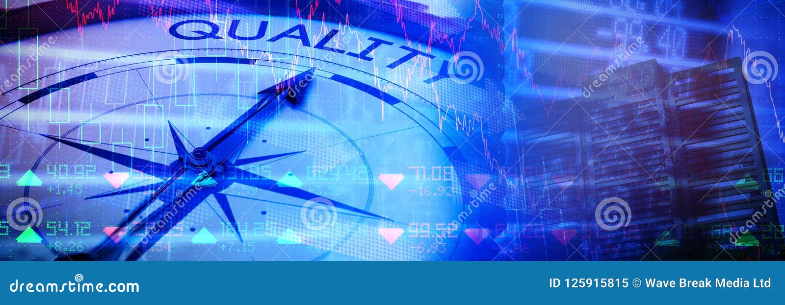 Composite Image of Compass Pointing To Quality Stock Image - Image of ...