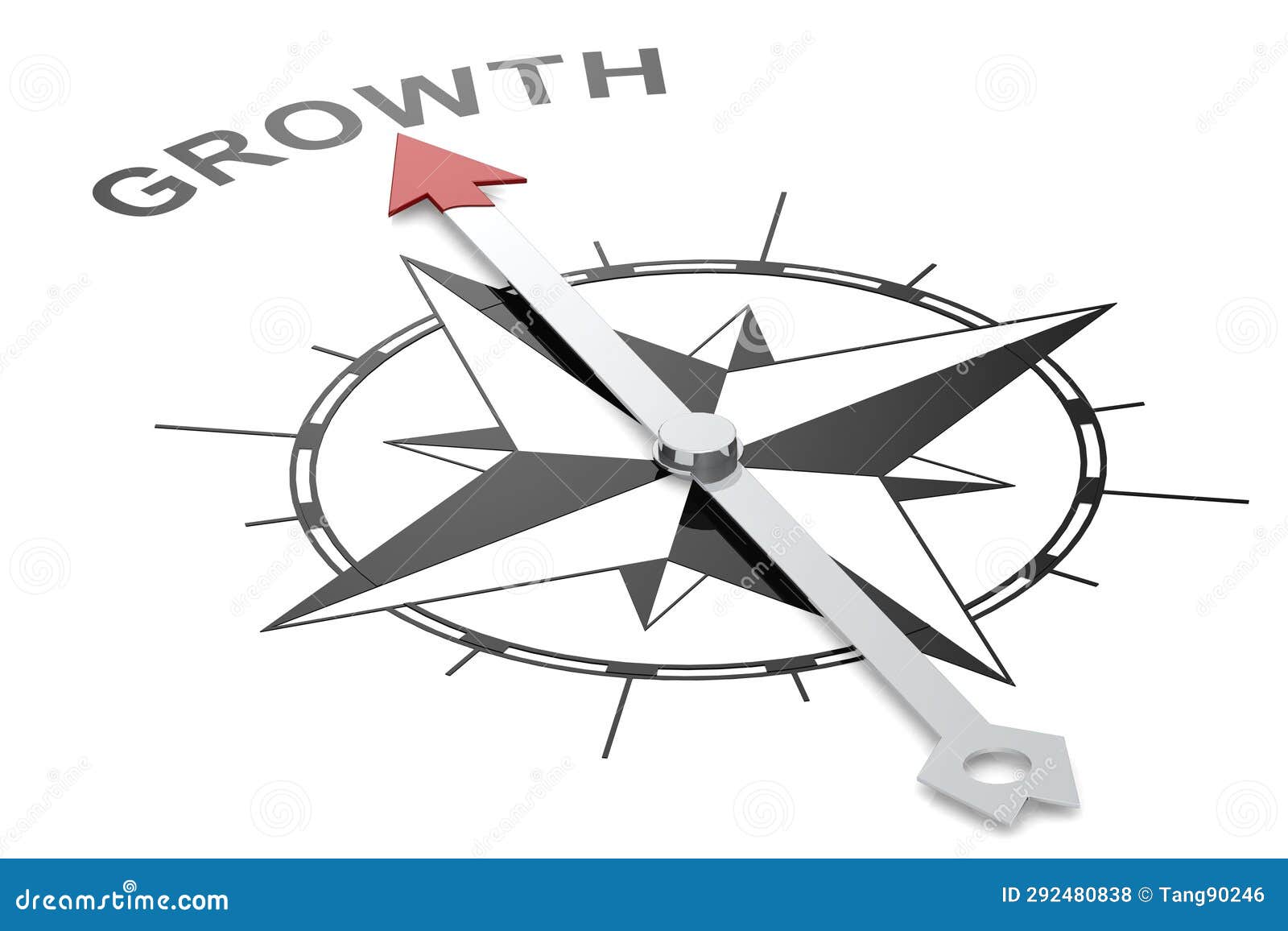 Compass Pointing Toward Growth Word Isolated Stock Illustration ...