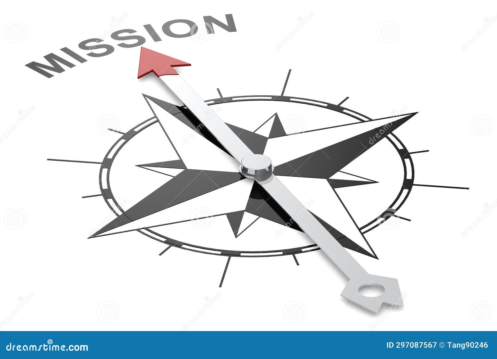 Compass Pointing Toward Mission Word Isolated Stock Illustration Illustration Of Plan