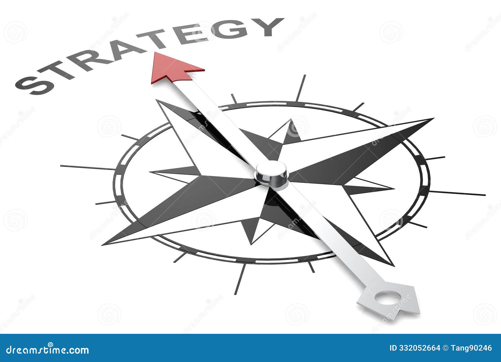 Compass Pointing Toward Strategy Word Isolated Stock Illustration ...