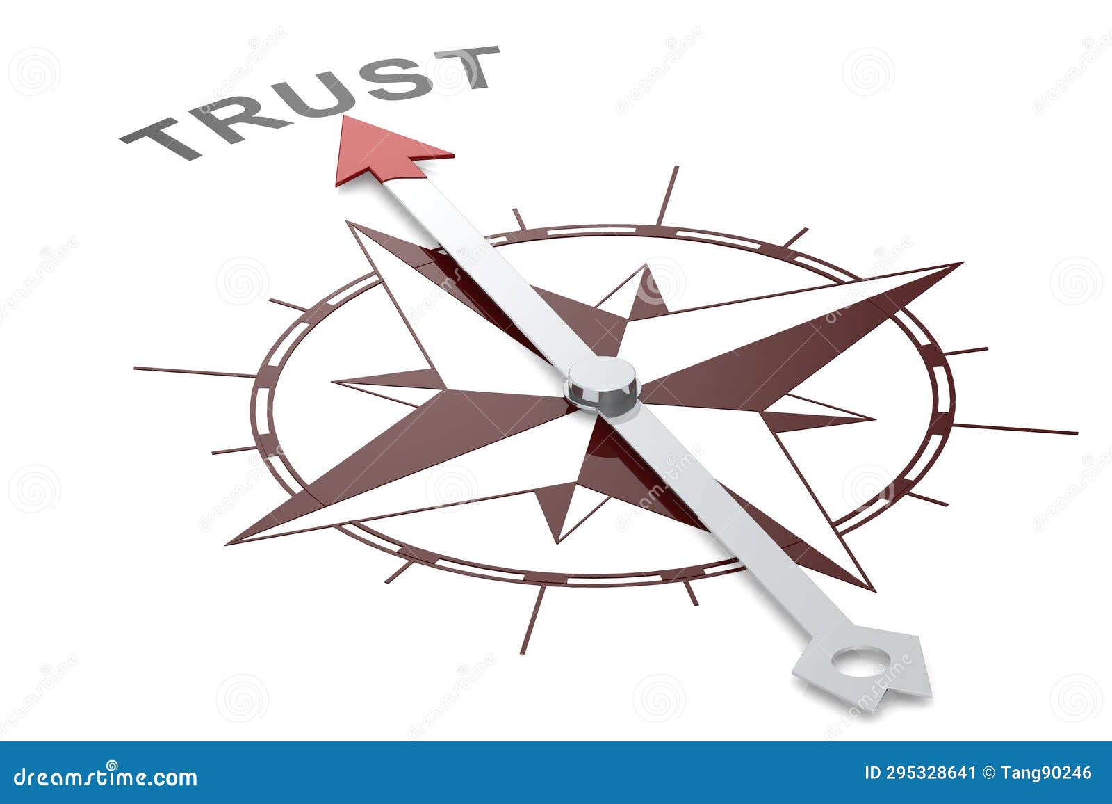 Compass Pointing Toward Trust Word Isolated Stock Illustration ...