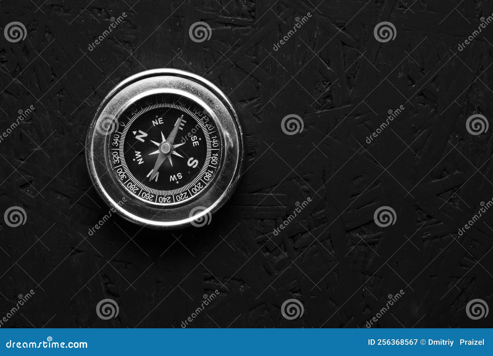 Compass Pointing West Lies Table with an Empty Space for Inscription ...