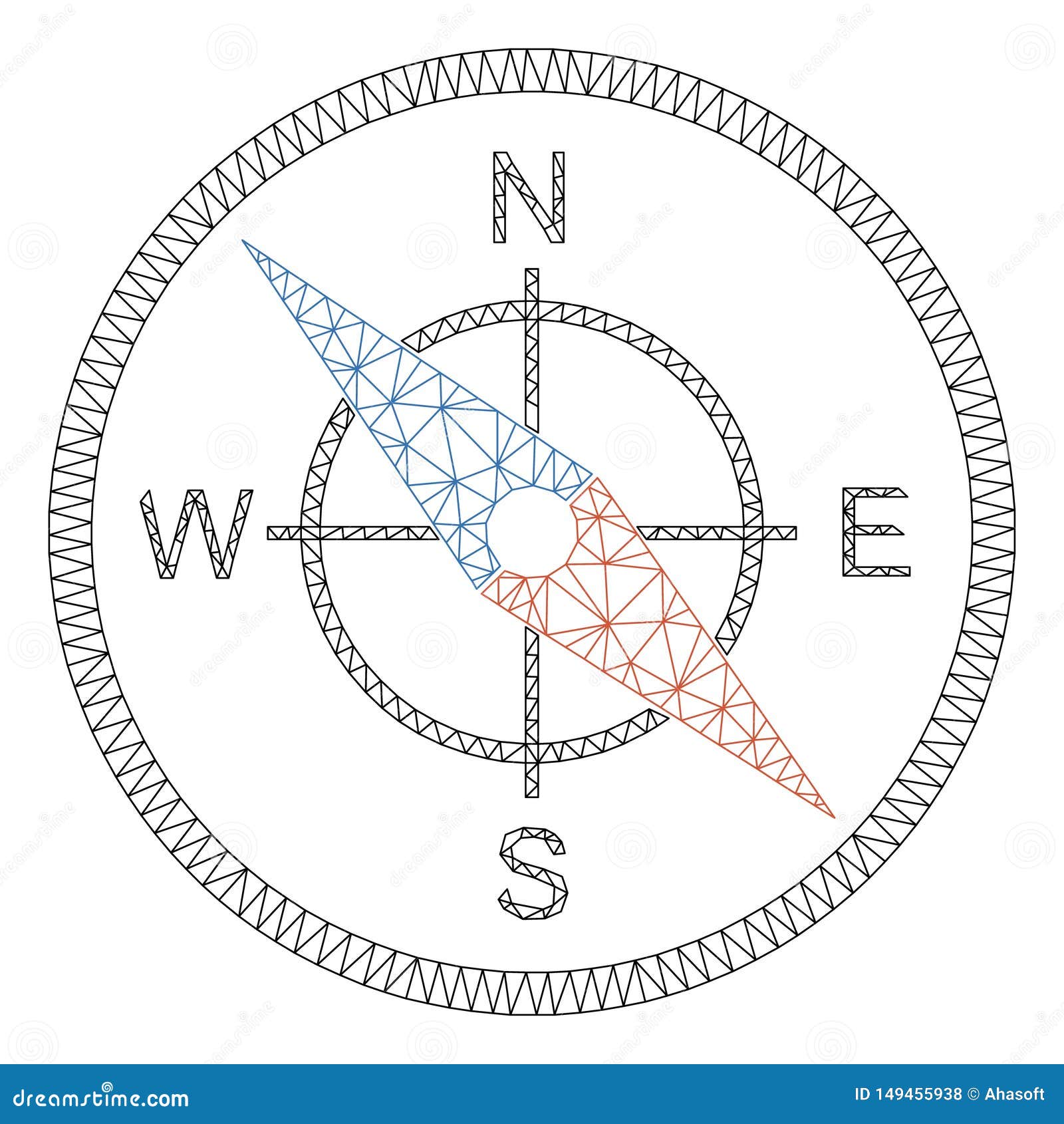 Compass Polygonal Frame Vector Mesh Illustration Stock Vector ...