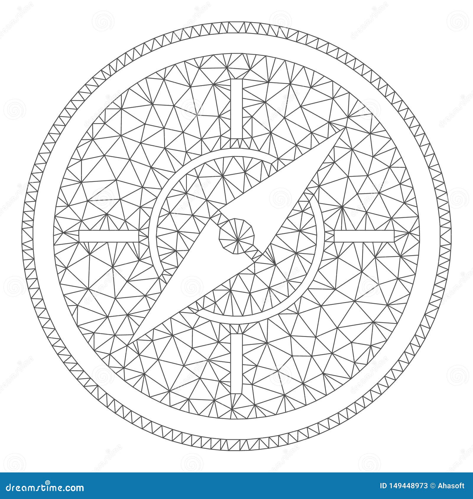 Compass Polygonal Frame Vector Mesh Illustration Stock Vector ...