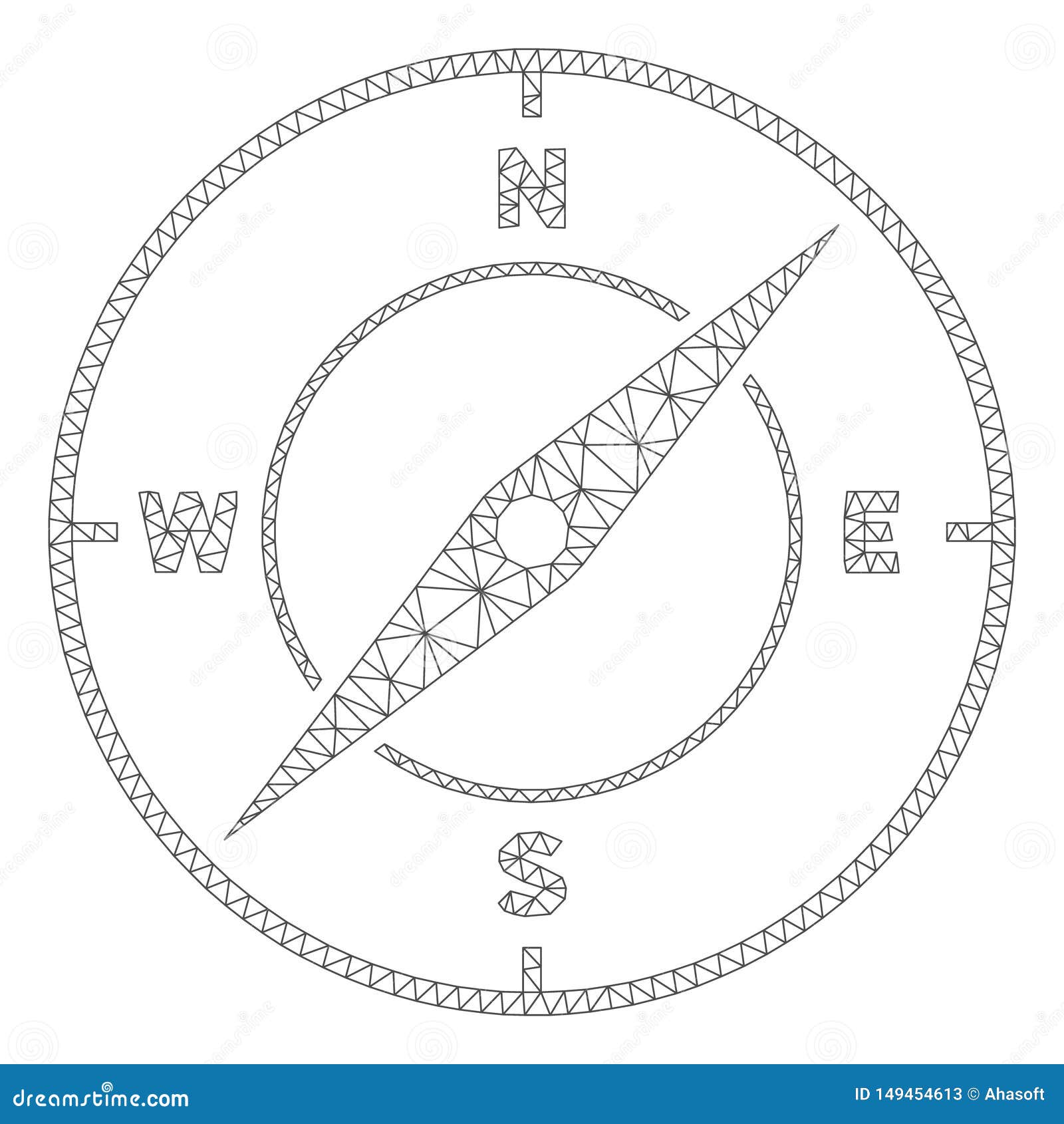 Compass Polygonal Frame Vector Mesh Illustration Stock Vector ...