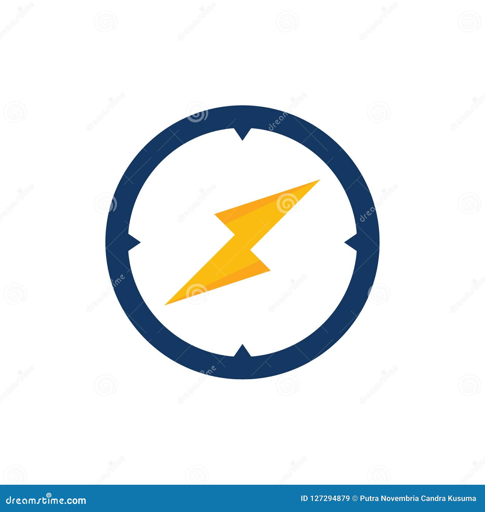 Compass Power Logo Icon Design Stock Vector - Illustration of energy ...