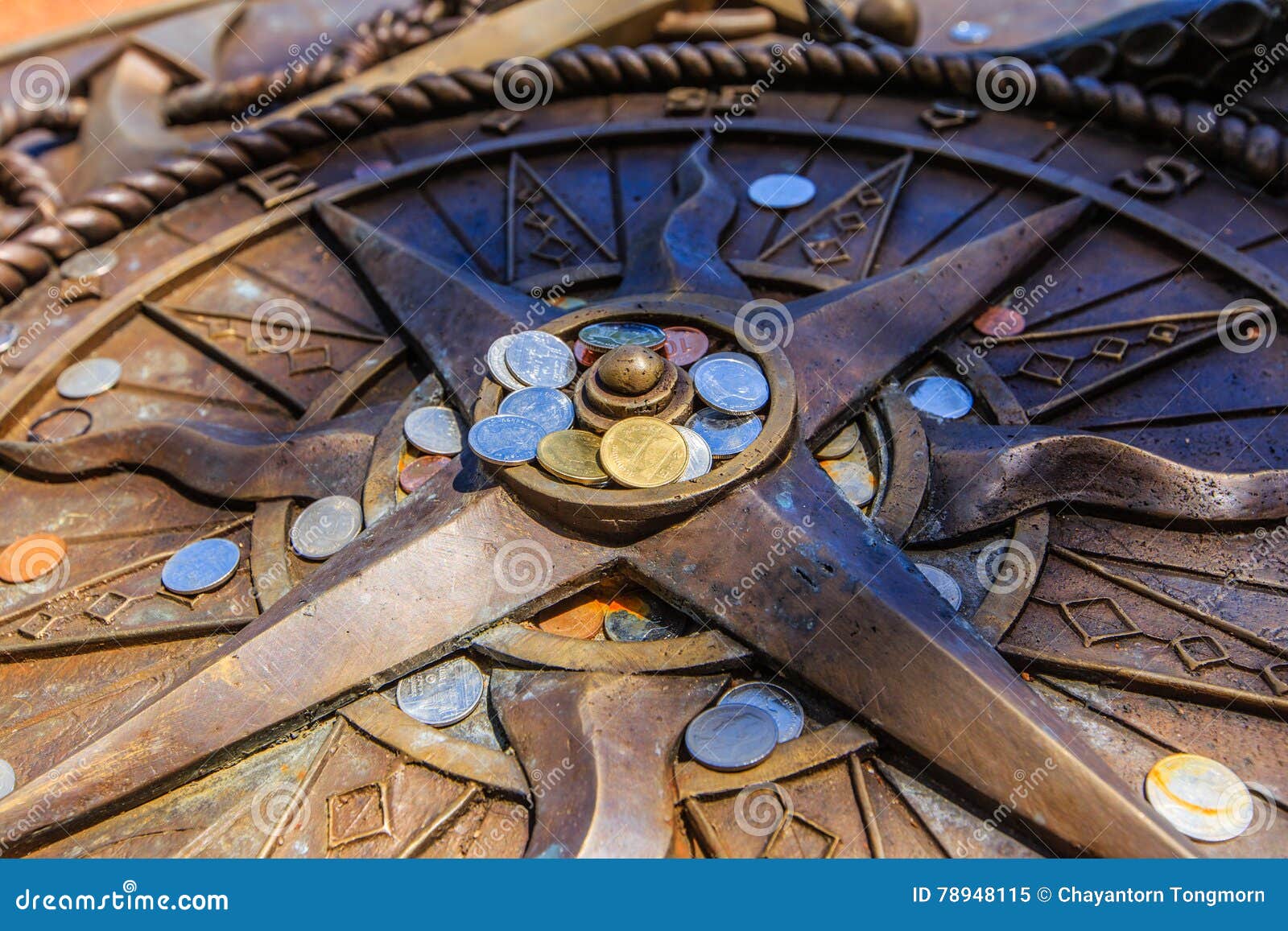 Compass Pray for Guiding for Life To Happy. Stock Image - Image of ...