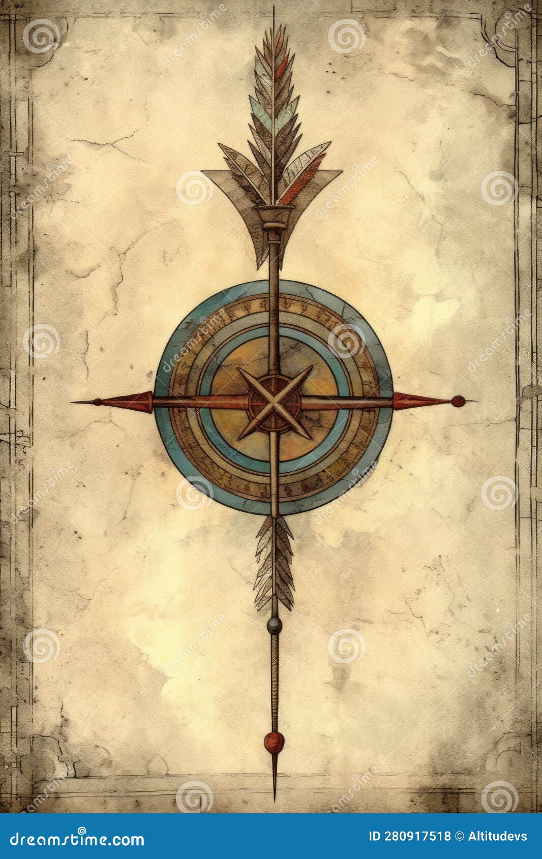 A Compass with a Prominent Arrow Pointing North Stock Illustration ...