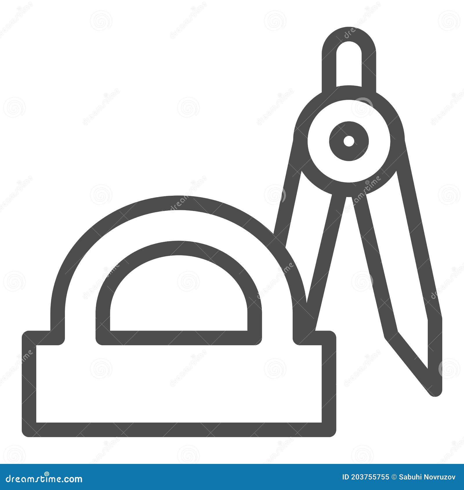 Compass With Protractor Colorful Clipart. Geometry Flat Illustration ...