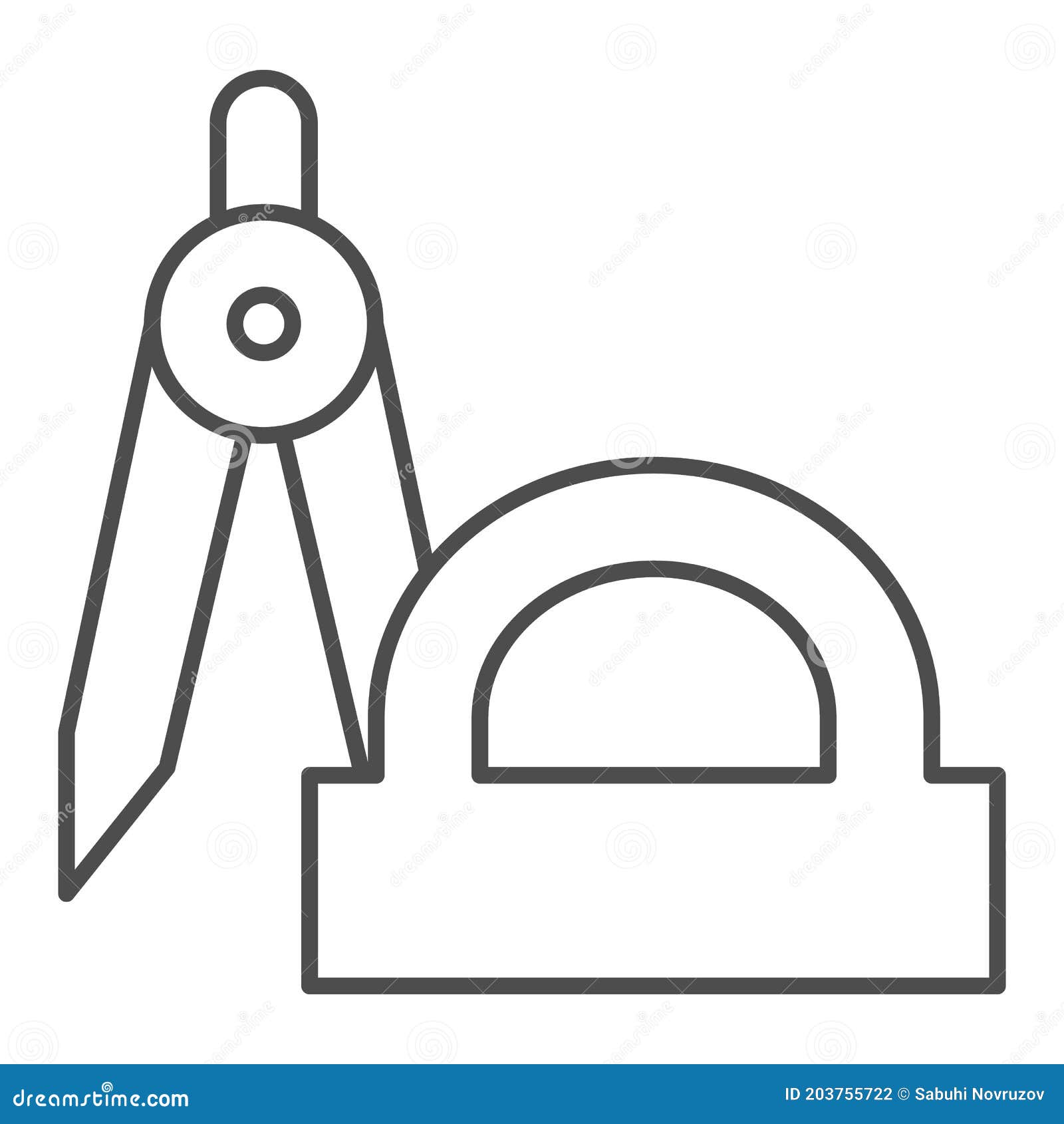 Compass With Protractor Colorful Clipart. Geometry Flat Illustration ...