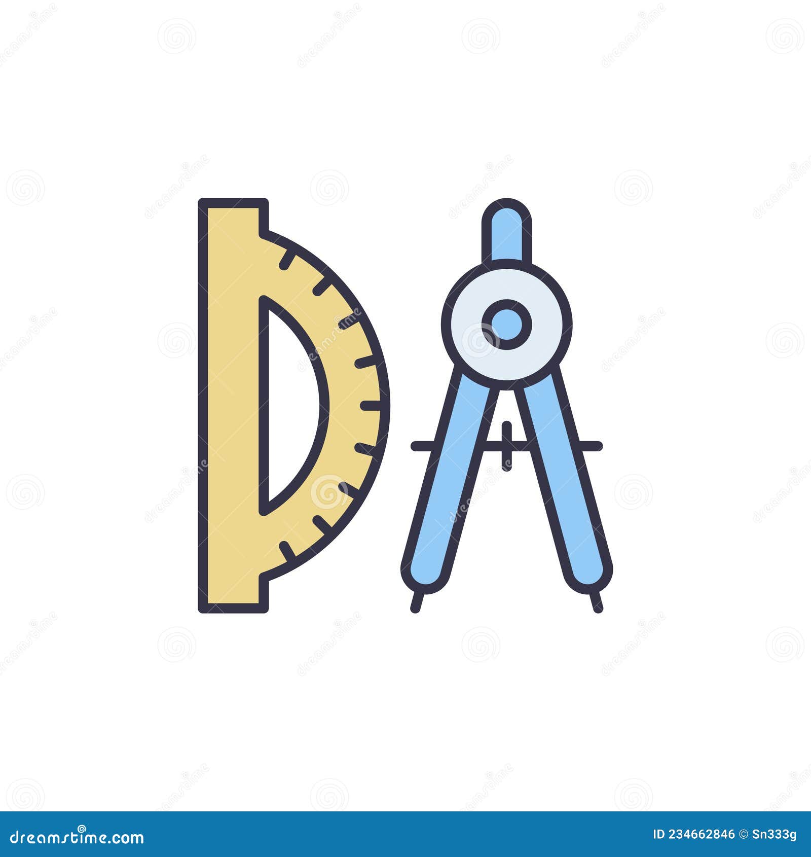 Compass and Protractor Vector Concept Colored Icon Stock Vector ...