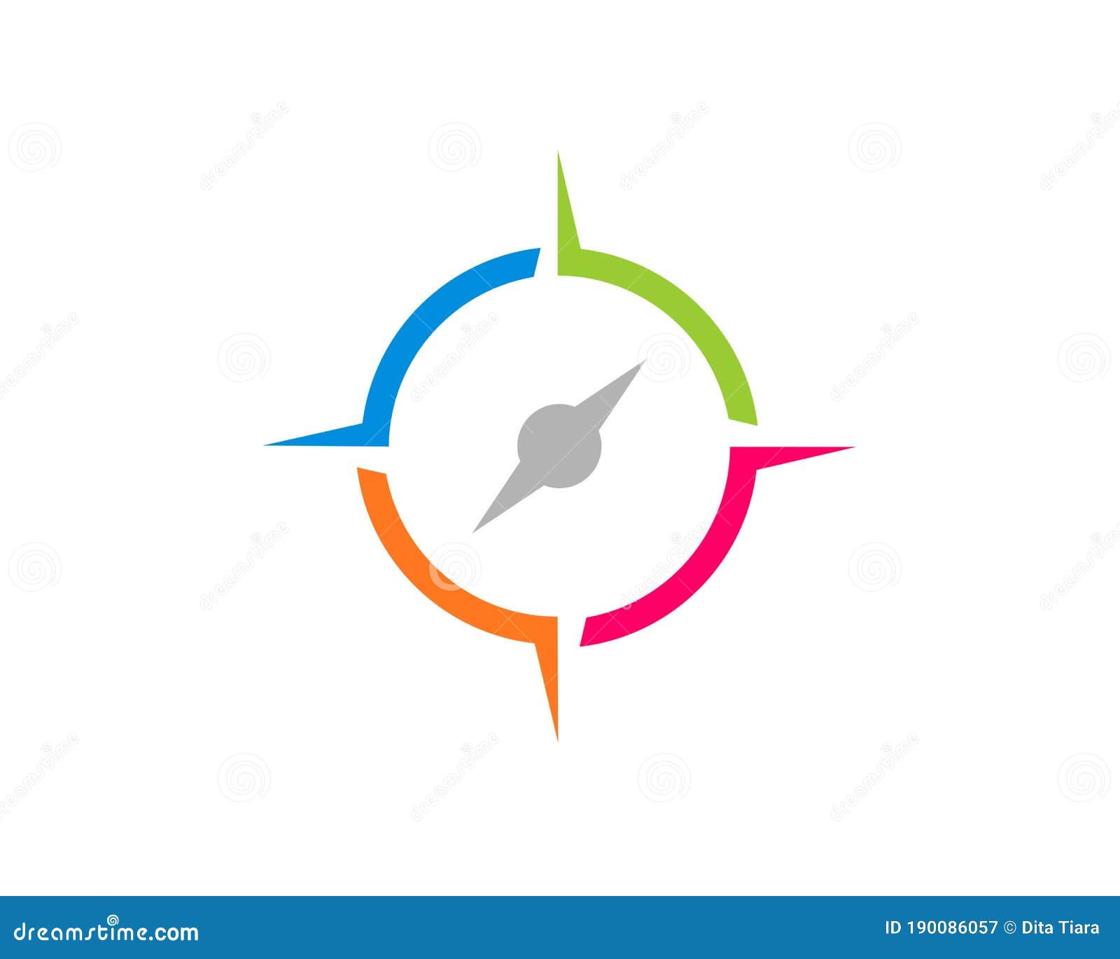 Compass with Rainbow Colors Stock Vector - Illustration of identity ...