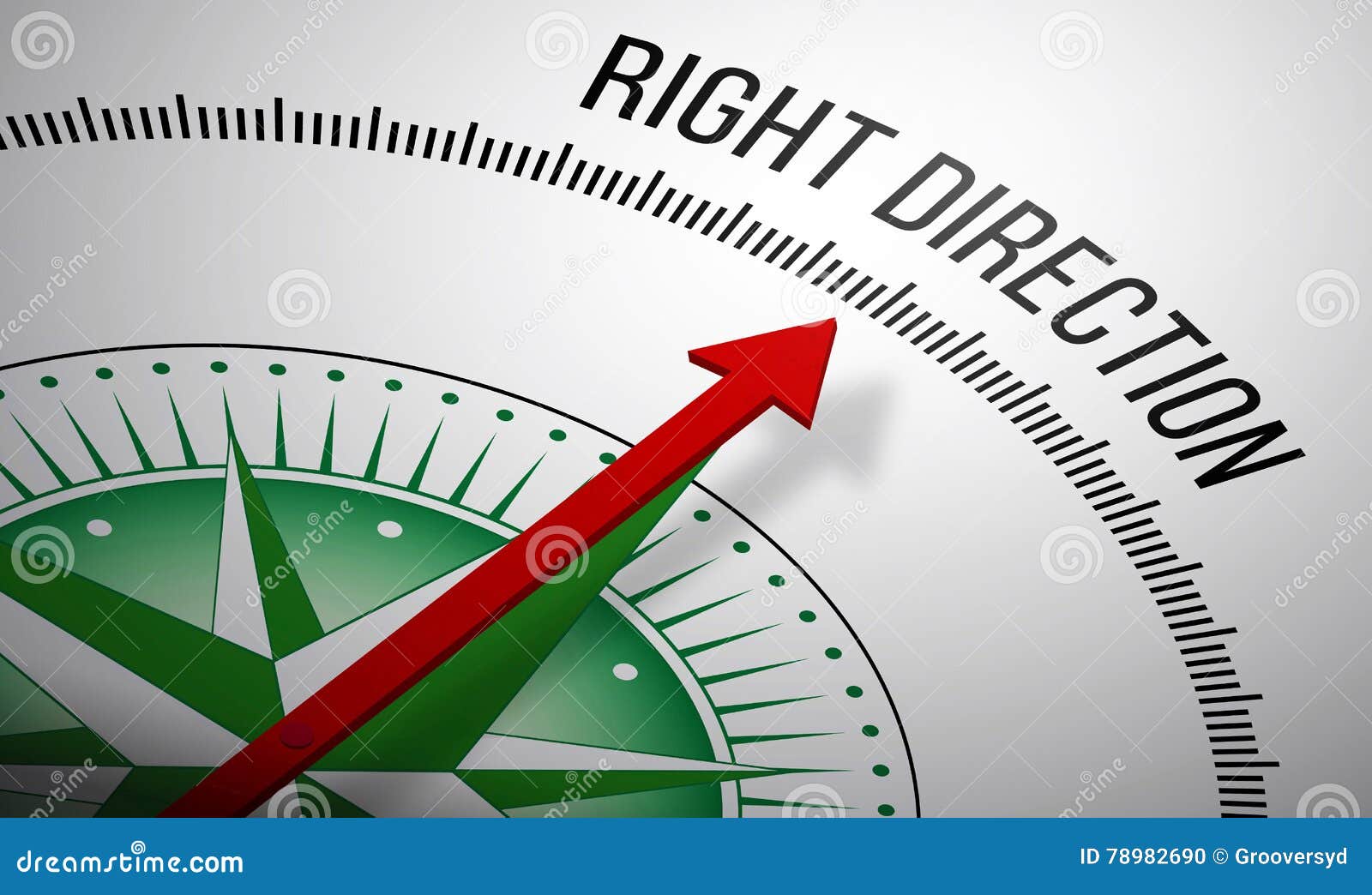 Compass with a Right Direction Icon. Stock Illustration - Illustration ...