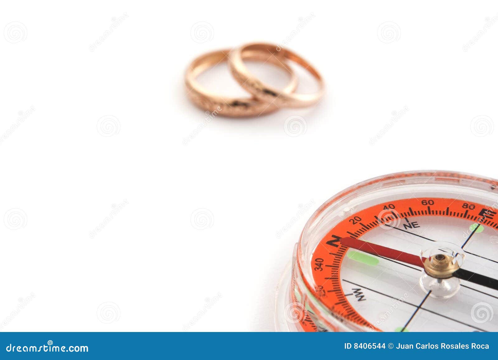 Compass with rings stock photo. Image of married, rings - 8406544