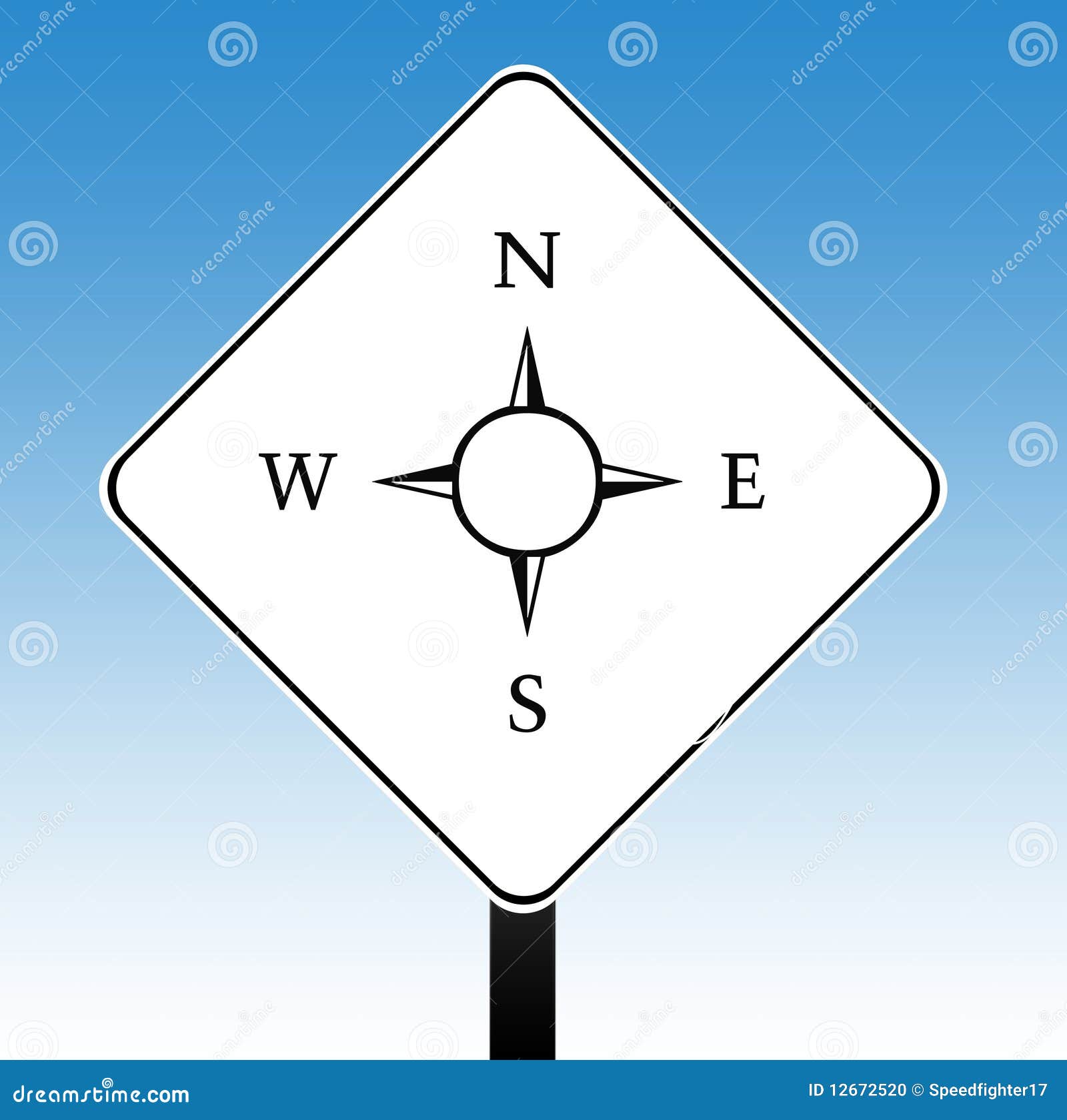 Compass road sign stock illustration. Illustration of graphic - 12672520