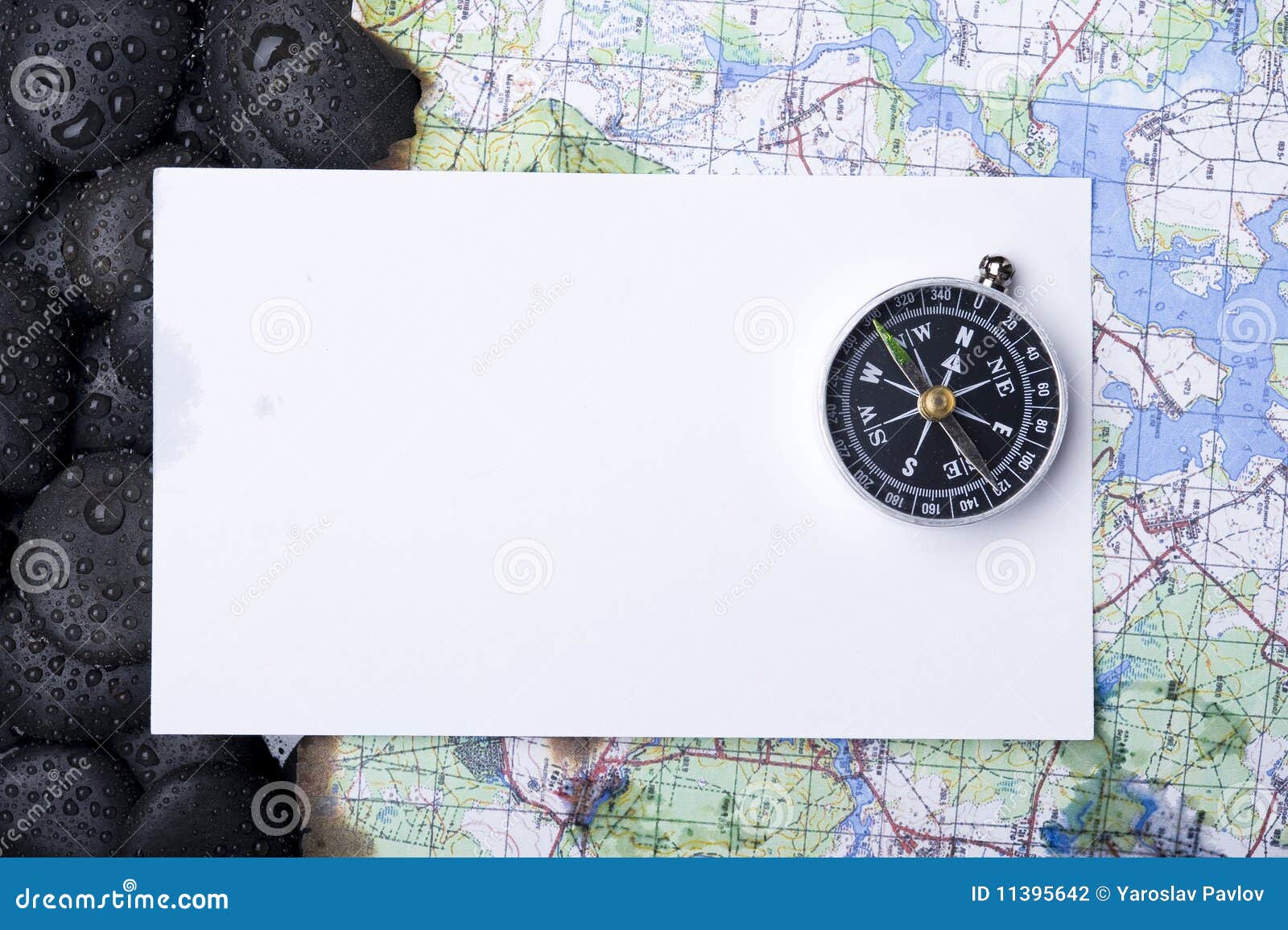 Compass with rock stock photo. Image of exploration, east - 11395642
