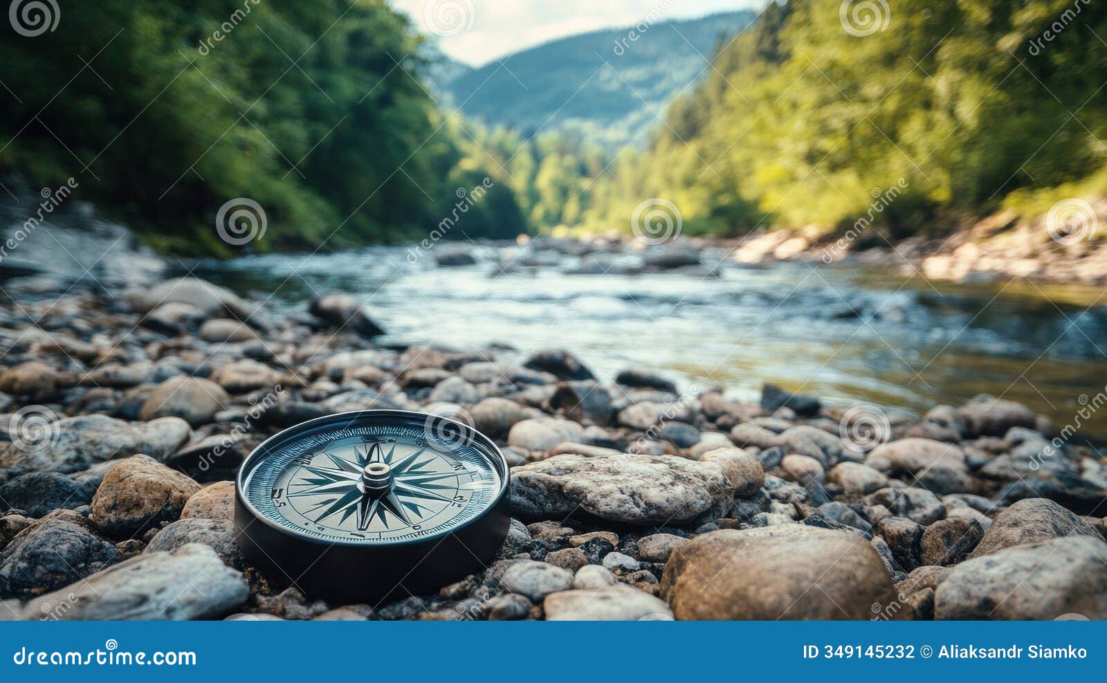 A Riverside View With A Hammock Swaying Gently In The Breeze Under ...