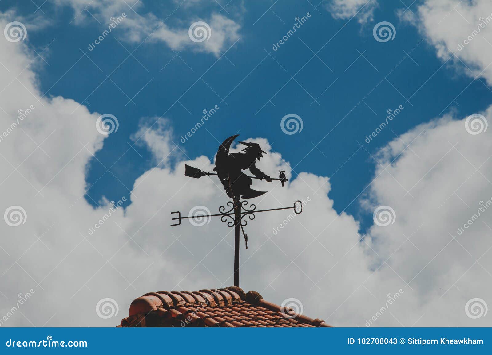 Compass on the roof stock image. Image of decoration - 102708043