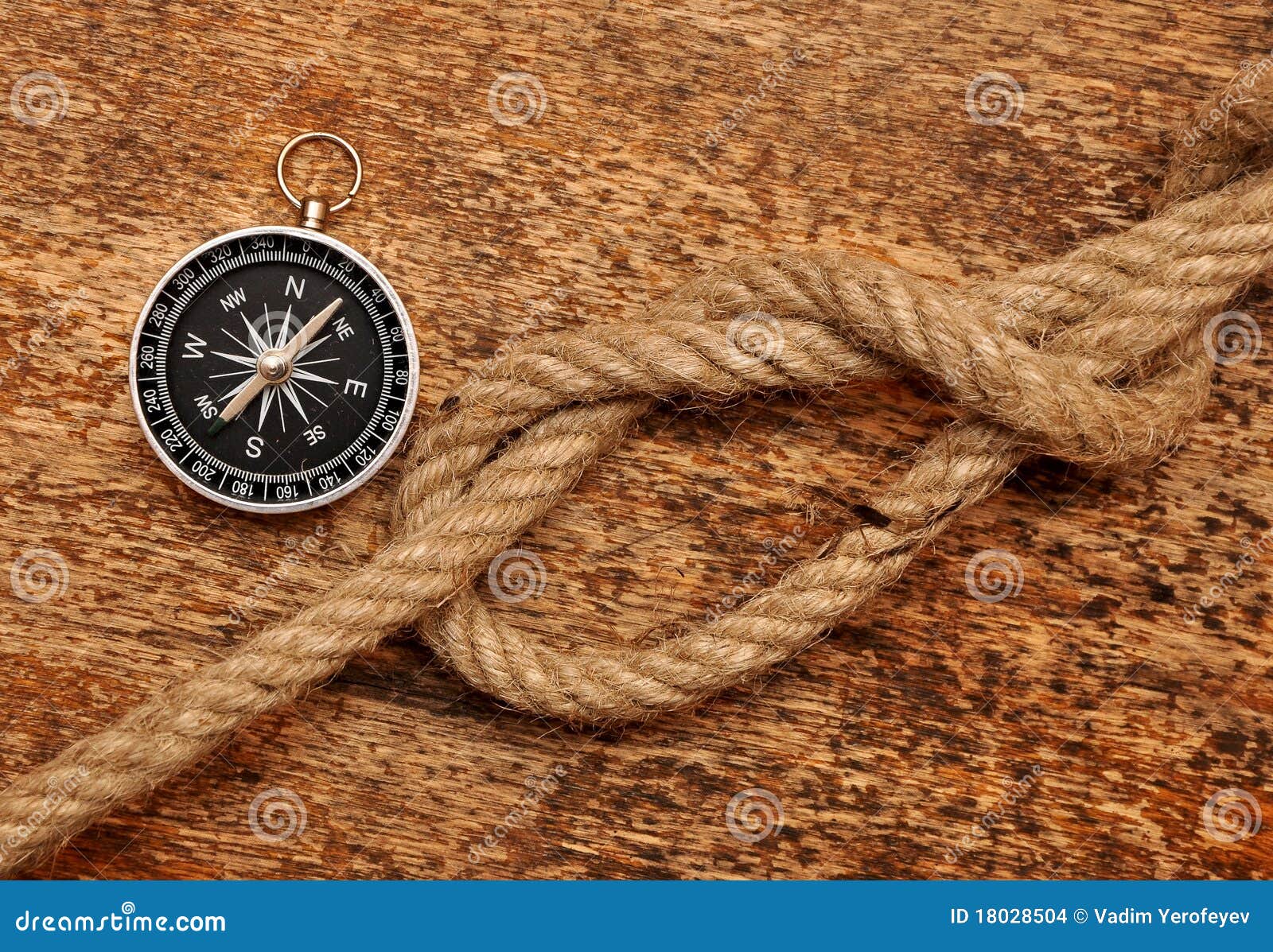 Compass And Rope Stock Images - Image: 18028504