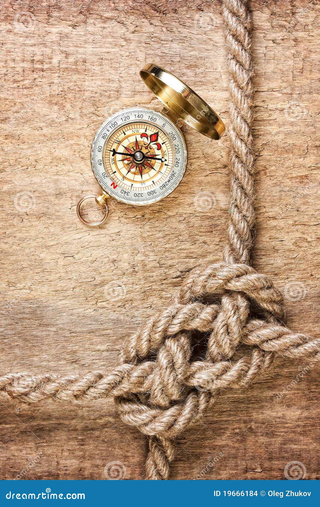 Compass with a rope stock photo. Image of unexplored - 19666184