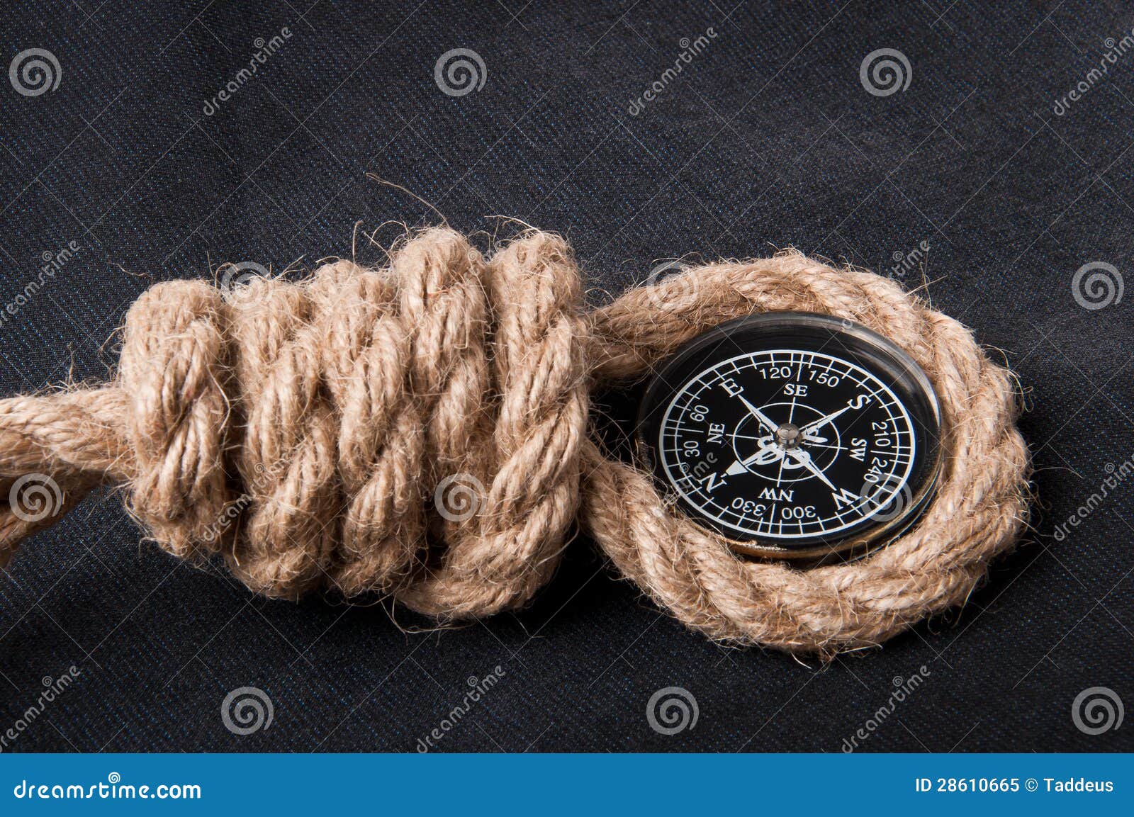 Compass and rope stock image. Image of vintage, holiday - 28610665