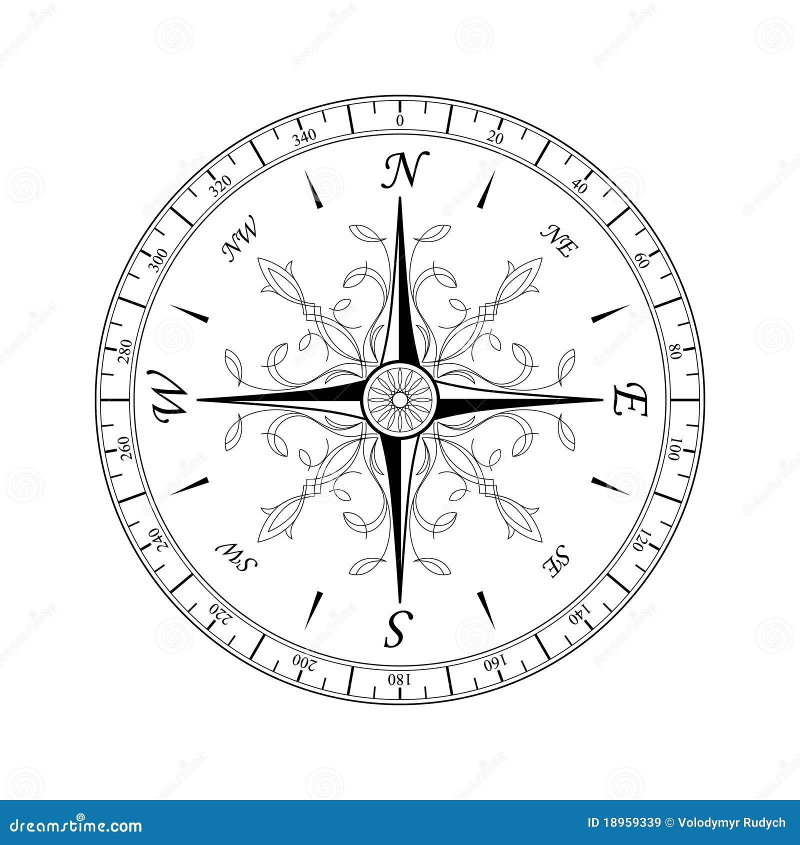 Compass Rose#1 stock vector. Illustration of orienteering - 18959339