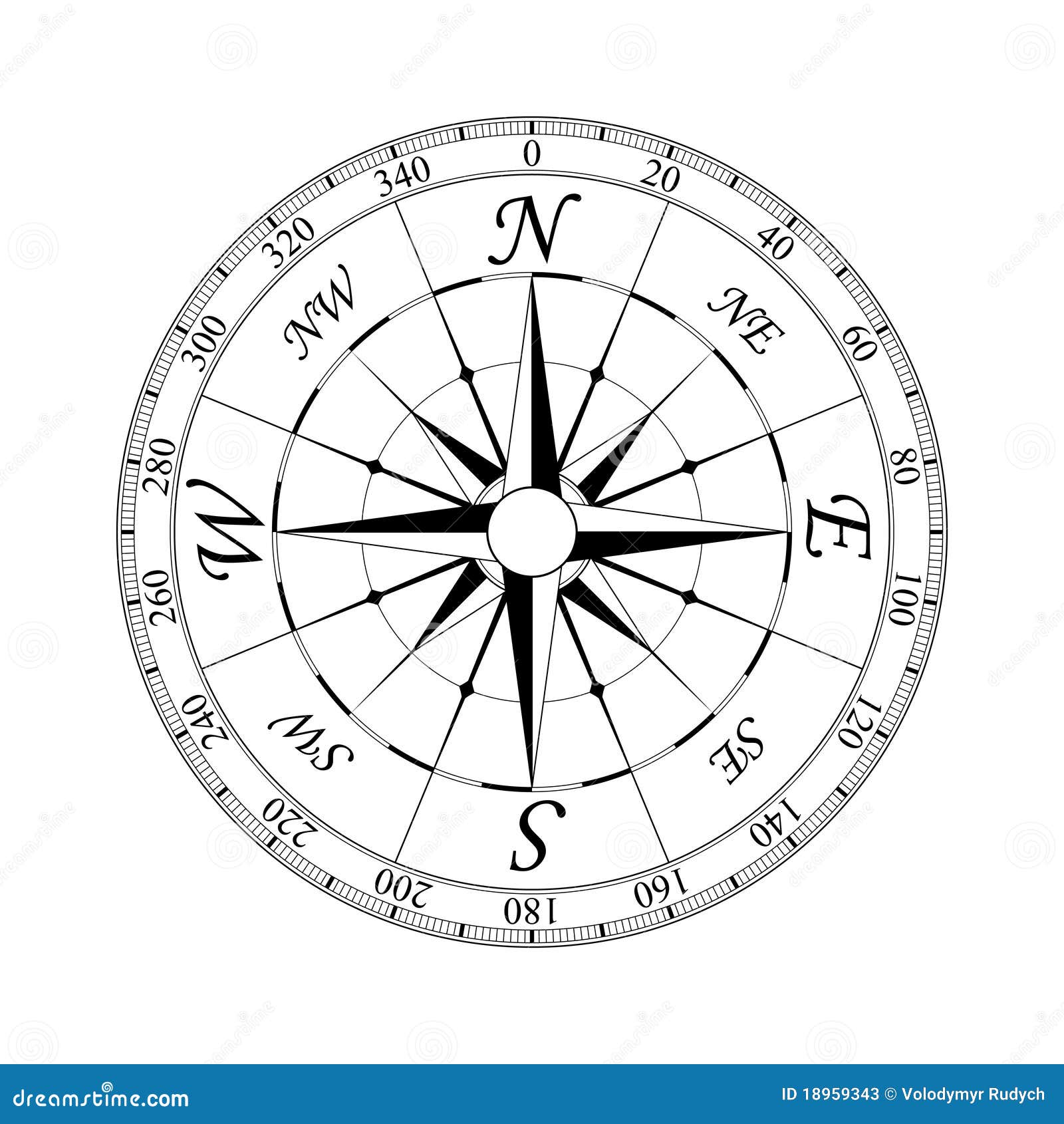 Compass Rose #2 stock vector. Illustration of navigate - 18959343