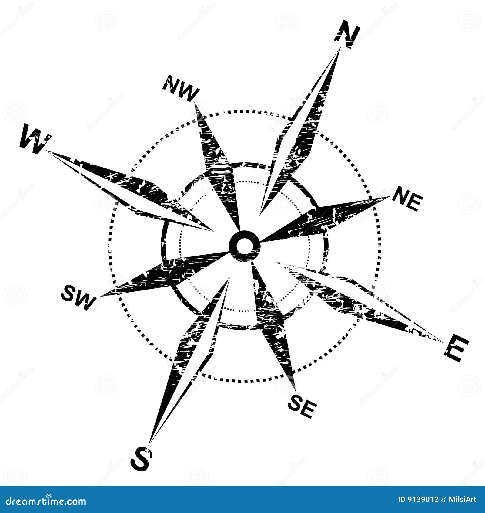 Compass rose stock vector. Illustration of distressed - 9139012