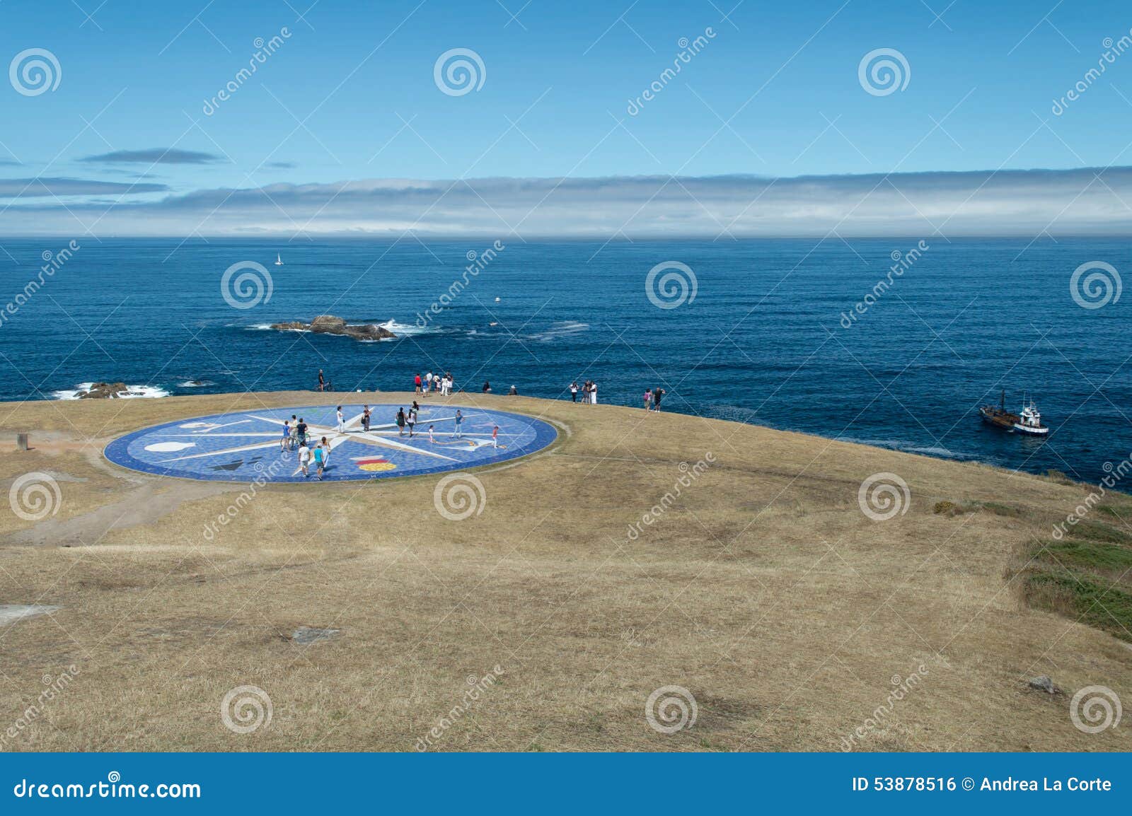 Compass rose in a Coruna stock photo. Image of road, galicia - 53878516